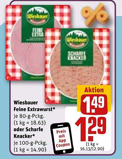 Wiesbauer Feine Extrawurst* Oder Scharfe Knacker* Angebot bei REWE Kaufpark