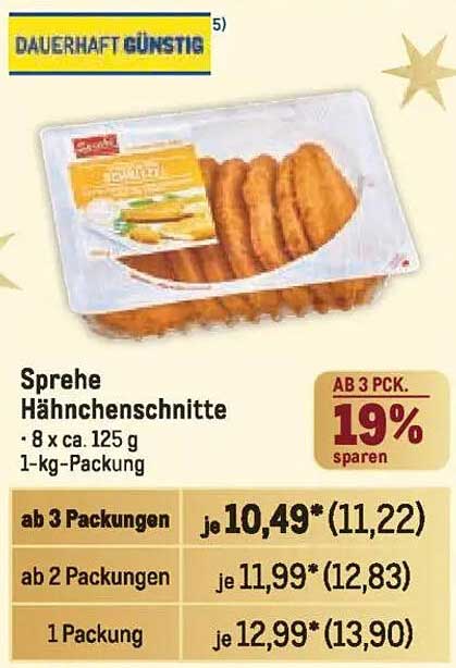 Sprehe Hähnchenschnitte Angebot bei METRO