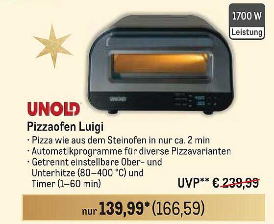 Unold Pizzaofen Luigi Angebot bei METRO
