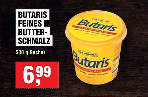Butaris Feines Butterschmalz 500 G Becher Angebot bei Handelshof ...