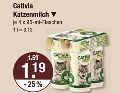 Cativia Katzenmilch 4 X 95-Ml-Flaschen Angebot bei V-Markt ...