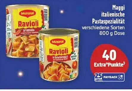 Maggi Ravioli Verschiedene Sorten 800 G Dose Angebot bei AEZ ...