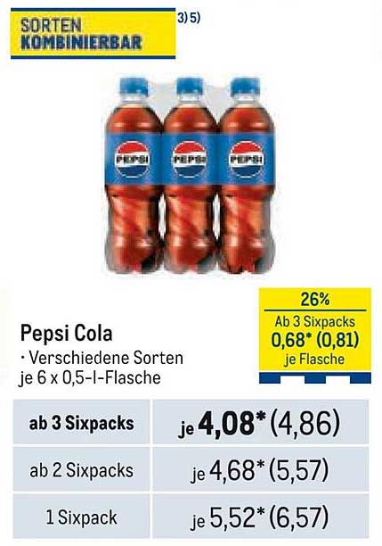 Pepsi Cola Angebot bei METRO