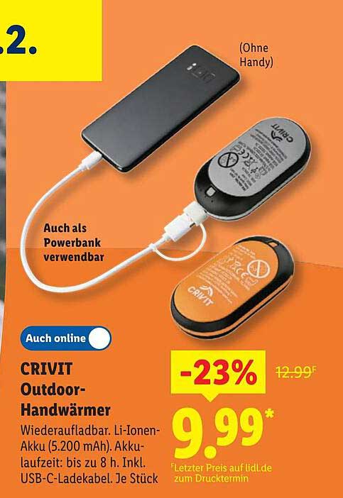 Crivit Outdoor-Handwärmer Angebot bei Lidl - ProspektGuru.de