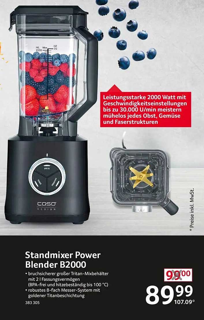 Standmixer Power Blender B2000 Angebot bei Selgros - ProspektGuru.de