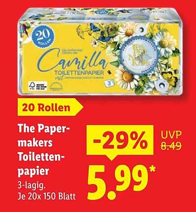 The Papermakers Toilettenpapier Angebot bei Lidl - ProspektGuru.de