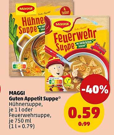 Maggi Guten Appetit Suppe* Hühnersuppe, Je 1 L Oder Feuerwehrsuppe, Je ...
