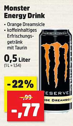 Monster Energy Drink - Orange Dreamsicle - Koffeinhaltiges ...