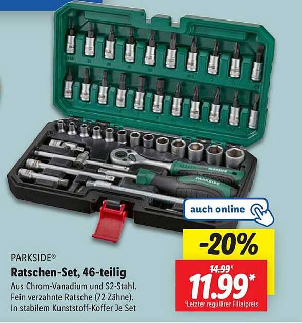 Parkside® Ratschen-Set, 46-Teilig Angebot bei Lidl
