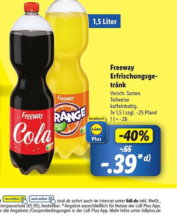 Freeway Erfrischungsgetränk Angebot bei Lidl
