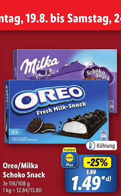 Oreo/Milka Schoko Snack Angebot bei Lidl