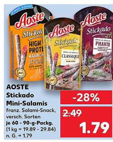 Aoste Stickado Mini-Salamis Angebot bei Kaufland
