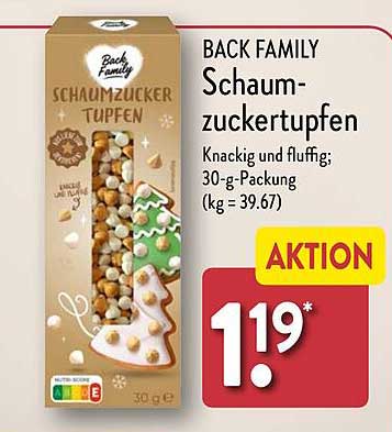 Back Family Schaumzuckertupfen Angebot bei Aldi Nord - ProspektGuru.de