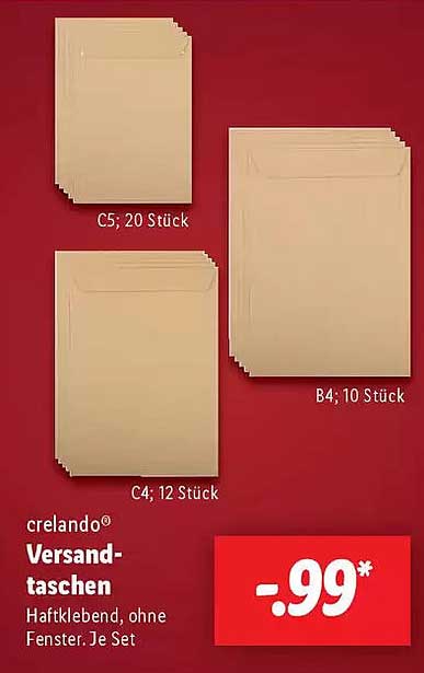 Crelando® Versandtaschen Angebot bei Lidl