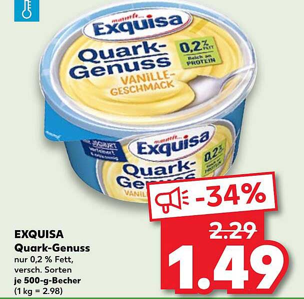 Exquisa Quark-Genuss Vanille-Geschmack Angebot bei Kaufland ...