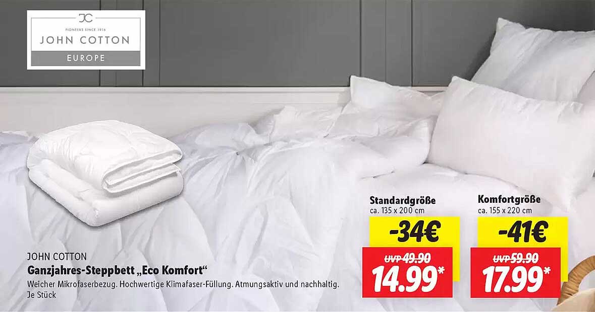 John Cotton Ganzjahres Steppbett Eco Komfort