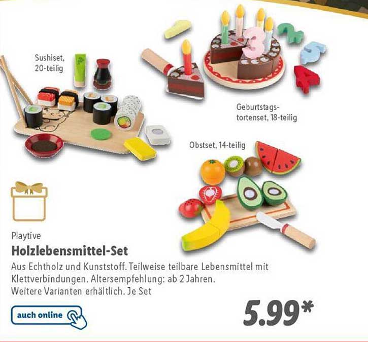 Playtive Holzlebensmittel-Set Angebot bei Lidl