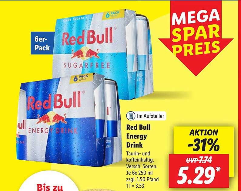 Red Bull Energy Drink Angebot bei Lidl