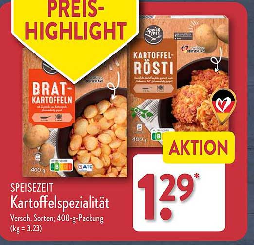 Speisezeit Kartoffelspezialität Angebot bei Aldi Nord