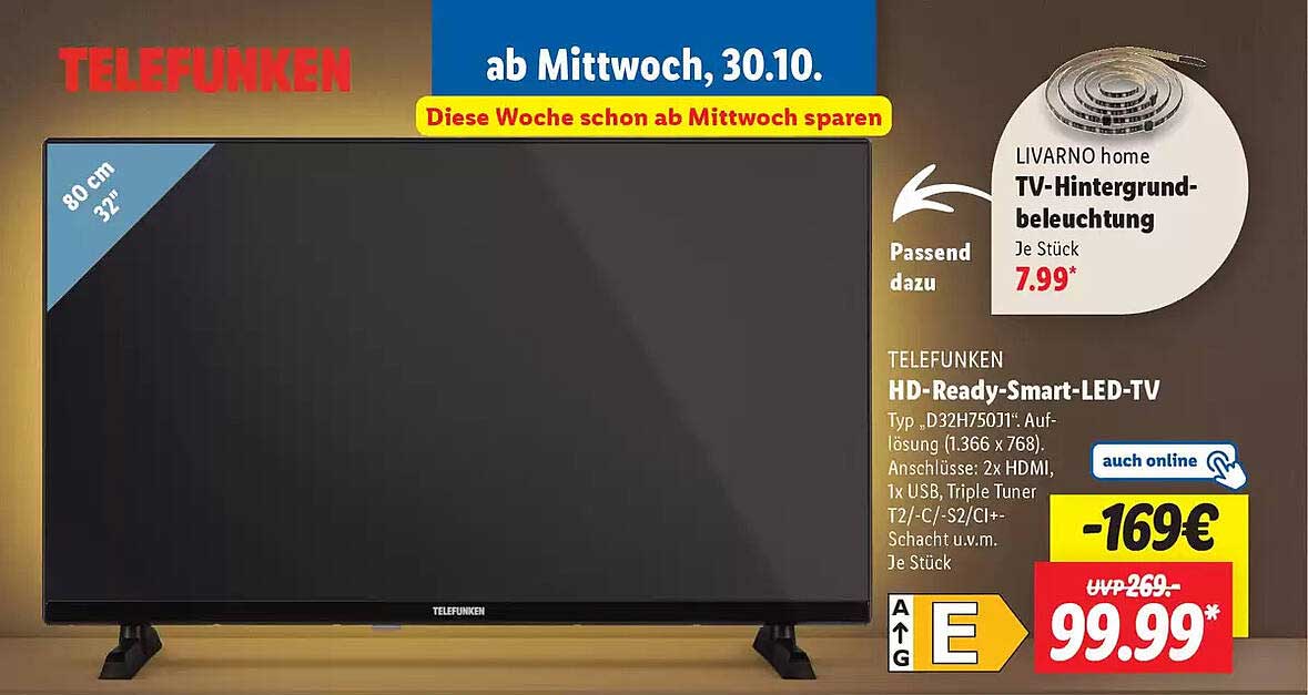 Telefunken Hd-Ready-Smart-Led-Tv Angebot bei Lidl