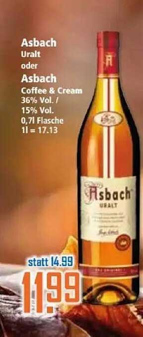 Asbach Uralt Oder Asbach Coffee & Cream 0,7L Angebot bei K+K Klaas ...