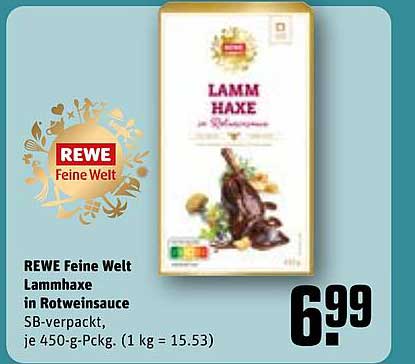 Rewe Feine Welt Lammhaxe In Rotweinsauce Angebot bei REWE