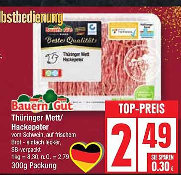 Thüringer Mett/ Hackepeter Angebot bei Edeka - ProspektGuru.de