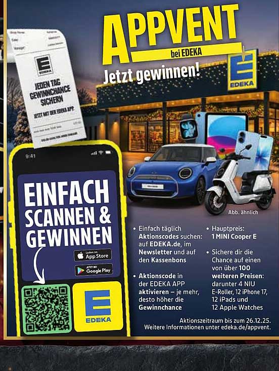 Appvent Bei Edeka – Jetzt Gewinnen! Angebot bei Edeka - ProspektGuru.de