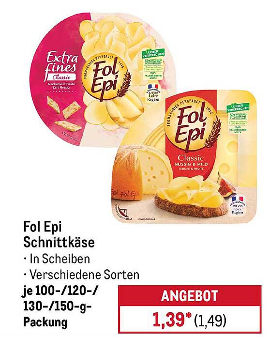 Fol Epi Schnittkäse In Verschiedenen Sorten Angebot bei METRO ...
