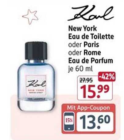 Karl New York Eau De Toilette Oder Paris Oder Rome Eau De Parfum Je 60 ...