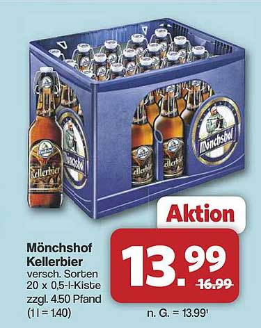 Mönchshof Kellerbier 20 X 0,5 L-Kiste Angebot bei Famila Nord West ...
