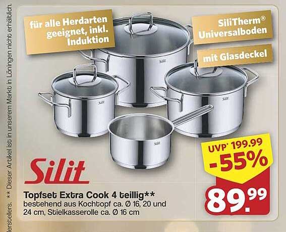 Silit Topfset Extra Cook 4 Teilig Angebot bei Famila Nord West ...