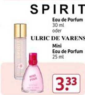 Spirit Eau De Parfum 30 Ml Oder Ulric De Varens Mini Eau De Parfum 25 ...