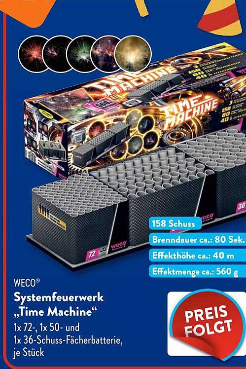 Weco Systemfeuerwerk "Time Machine" Angebot bei Aldi Süd - ProspektGuru.de