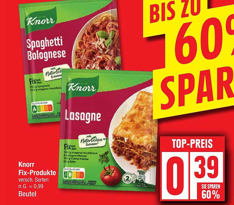 Knorr Spaghetti Bolognese Knorr Lasagne Angebot bei Edeka - ProspektGuru.de