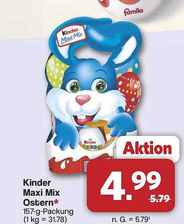 Kinder Maxi Mix Ostern* Angebot bei Famila Nord West - ProspektGuru.de