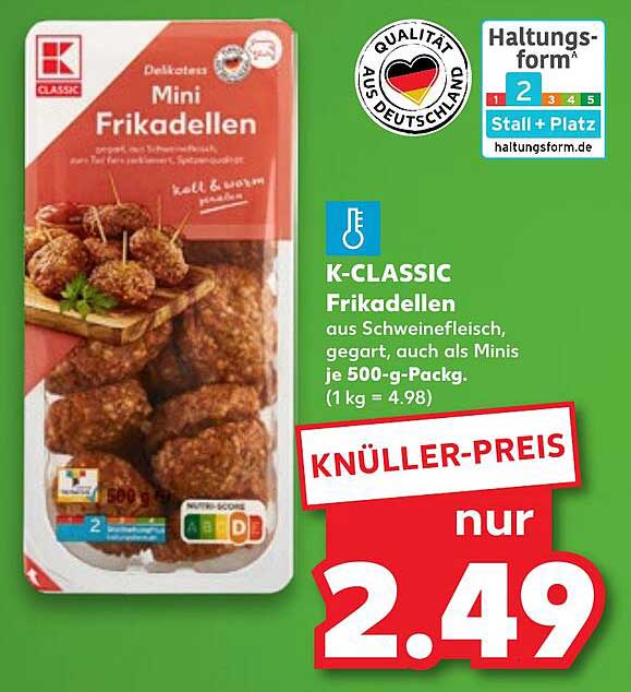 K-Classic Mini Frikadellen 500-G-Packung Angebot bei Kaufland