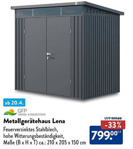Metallgerätehaus Lena Angebot bei Aldi Nord
