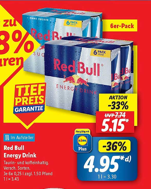 Red Bull Energy Drink 6Er-Pack Angebot bei Lidl - ProspektGuru.de