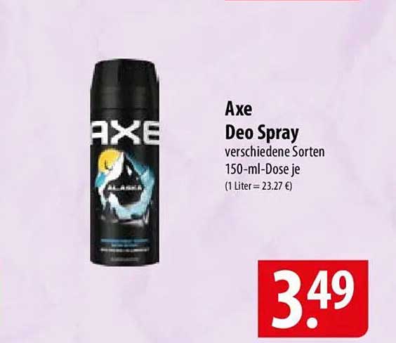 Axe Deo Spray Verschiedene Sorten 150-Ml-Dose Je Angebot bei Famila ...