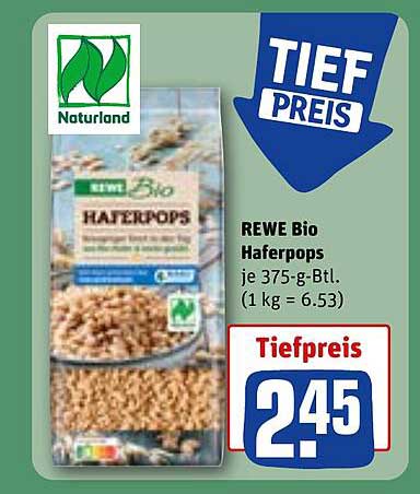 Rewe Bio Haferpops Angebot bei REWE Center - ProspektGuru.de