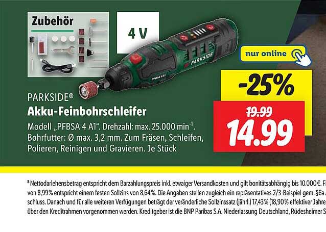 Parkside Akku-Feinbohrschleifer Angebot bei Lidl