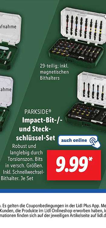 Parkside® Impact-Bit-/-Und Steckschlüssel-Set Angebot bei Lidl