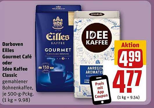 Darboven Eilles Gourmet Café Oder Idee Kaffee Classic Gemahlener ...