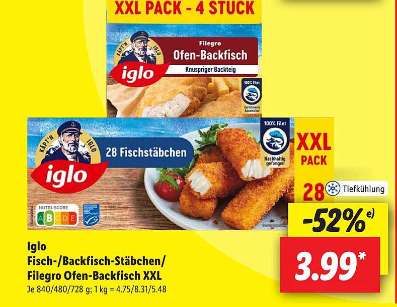 Iglo Filegro Ofen-Backfisch Xxl Angebot bei Lidl