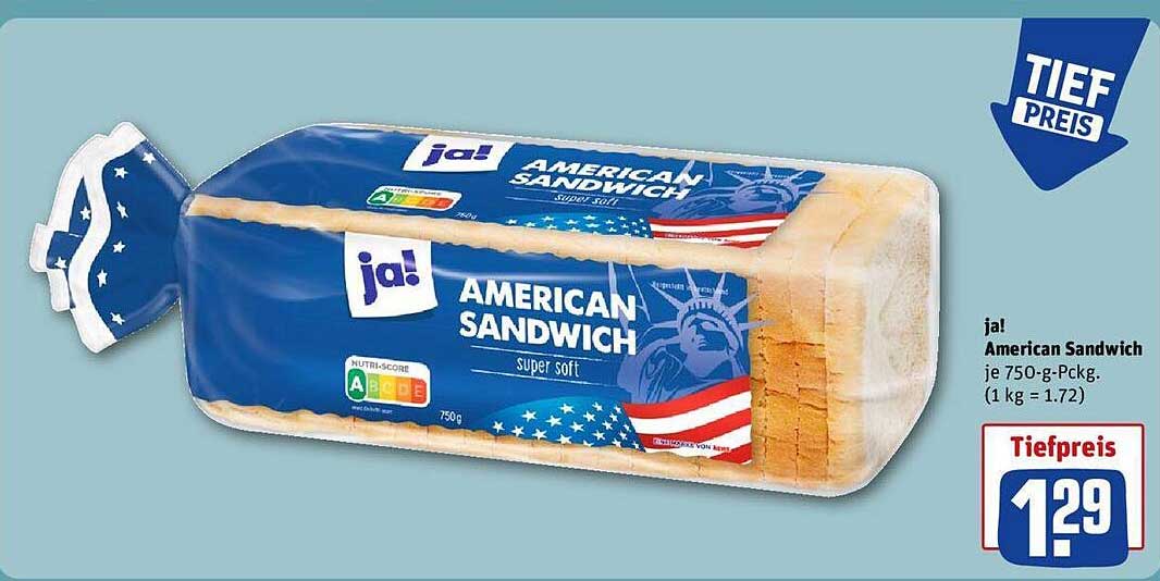 Ja! American Sandwich Angebot bei REWE Kaufpark