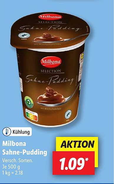 Milbona Sahne-Pudding Angebot bei Lidl