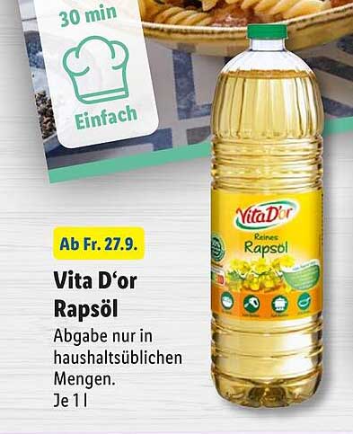 Vita D'or Rapsöl Angebot bei Lidl