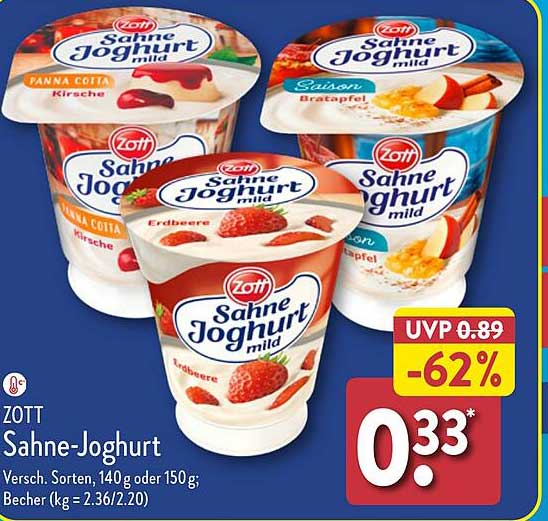 Zott Sahne Joghurt Werbung