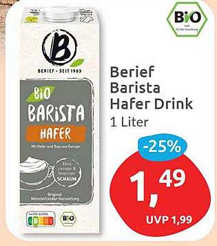 Berief Barista Hafer Drink Angebot bei Budni